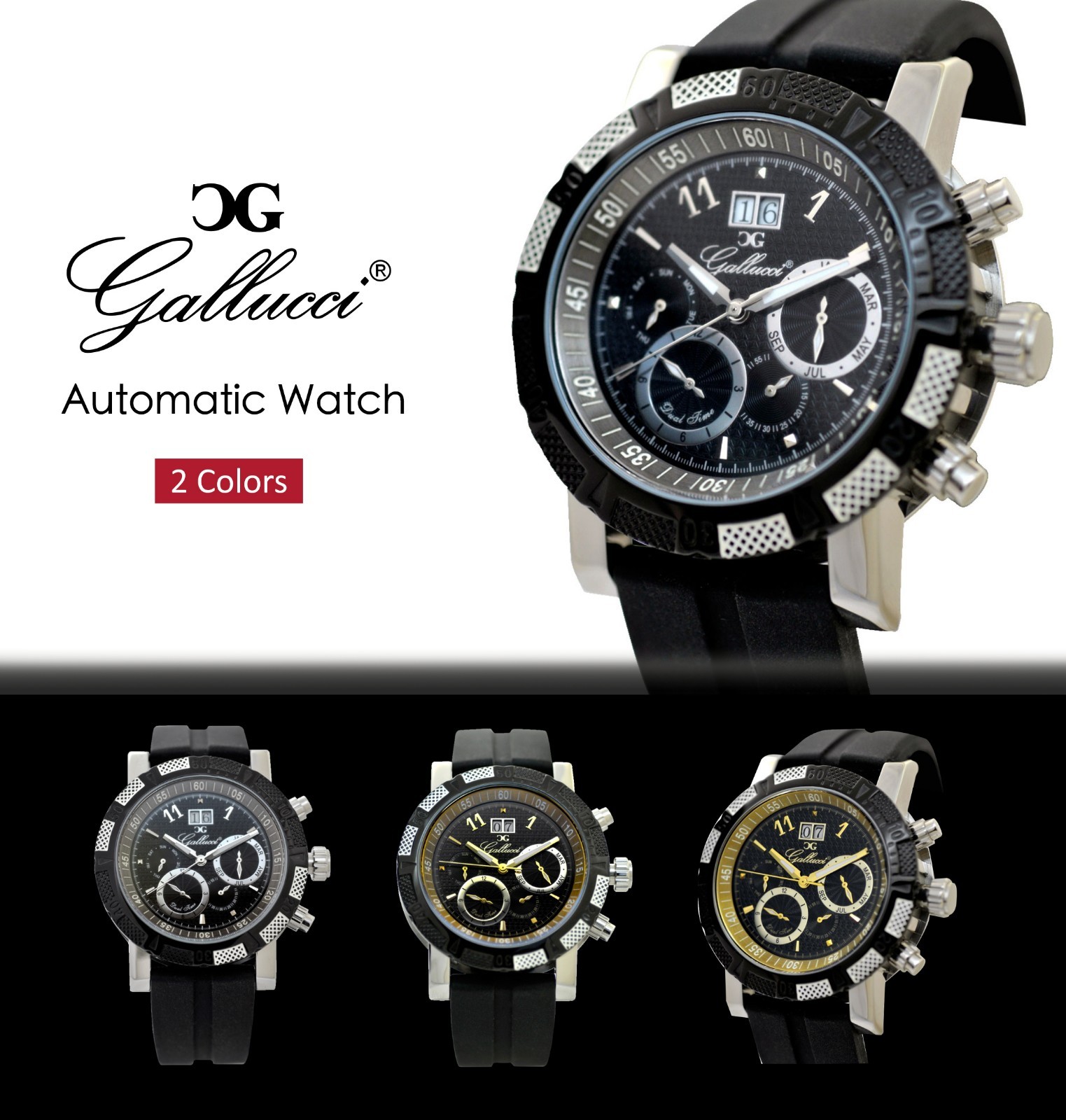 Gallucci Gents Multi Function Automatic Wrist Watch with Dual Time ...