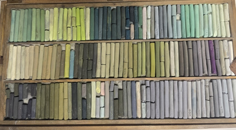 Henri Roche Complete Pastel Set of 450 in Wooden Box, 3 Trays | eBay