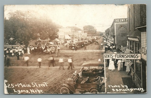 LYONS NE MAIN STREET ANTIQUE REAL PHOTO POSTCARD RPPC | eBay