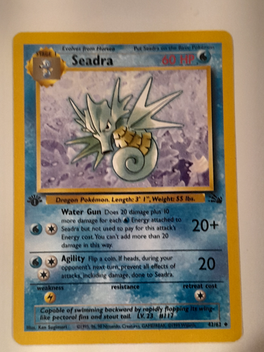 Pokémon TCG Seadra Fossil 42/62 Regular 1st Edition- Excellent | eBay