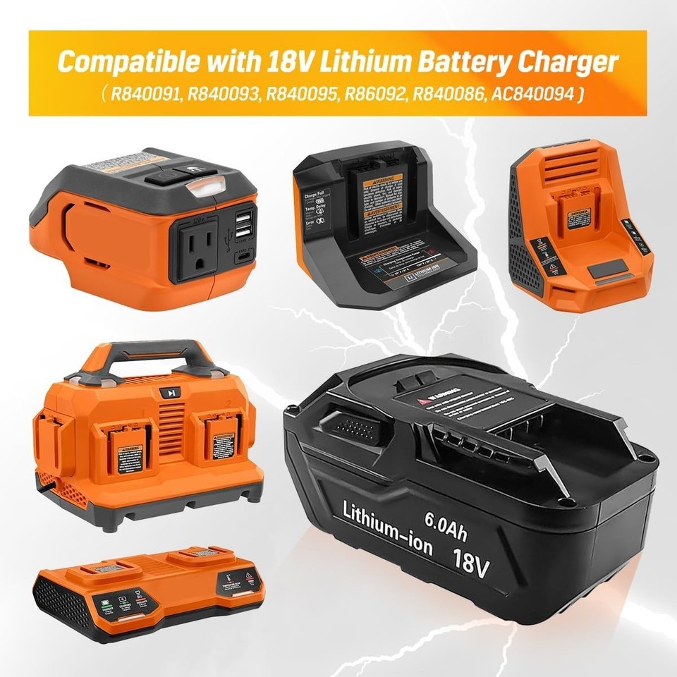 1 PACK For Ridgid 18V R840085 6.0Ah Lithium-ion Battery Rigid 18Volt ...