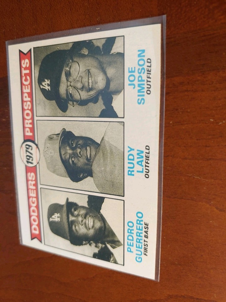 1979 Topps Dodgers Prospects #719 Pedro Guerrero, Rudy Law, Joe Simpson ...