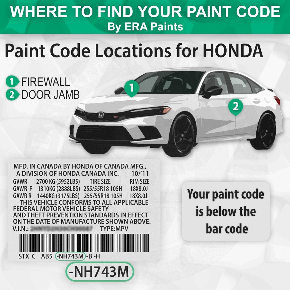 HONDA G82P - Cypress Green Pearl OEM Match Touch Up Spray Paint Kits | eBay
