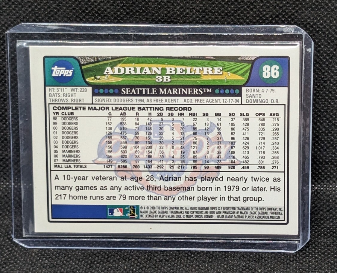 2008 Topps Opening Day - #86 Adrian Beltre for sale online | eBay