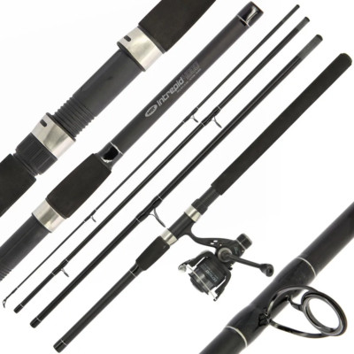 NGT Travel Fishing Rod And Reel INTREPID 9FT 4 Piece Carp Coarse Sea ...