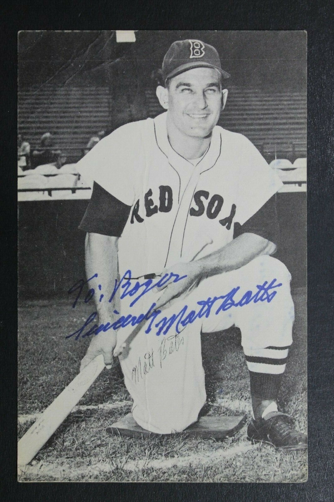 Matt Batts (d.2013) Boston Red Sox Signed Autographed 4x6 Postcard ...