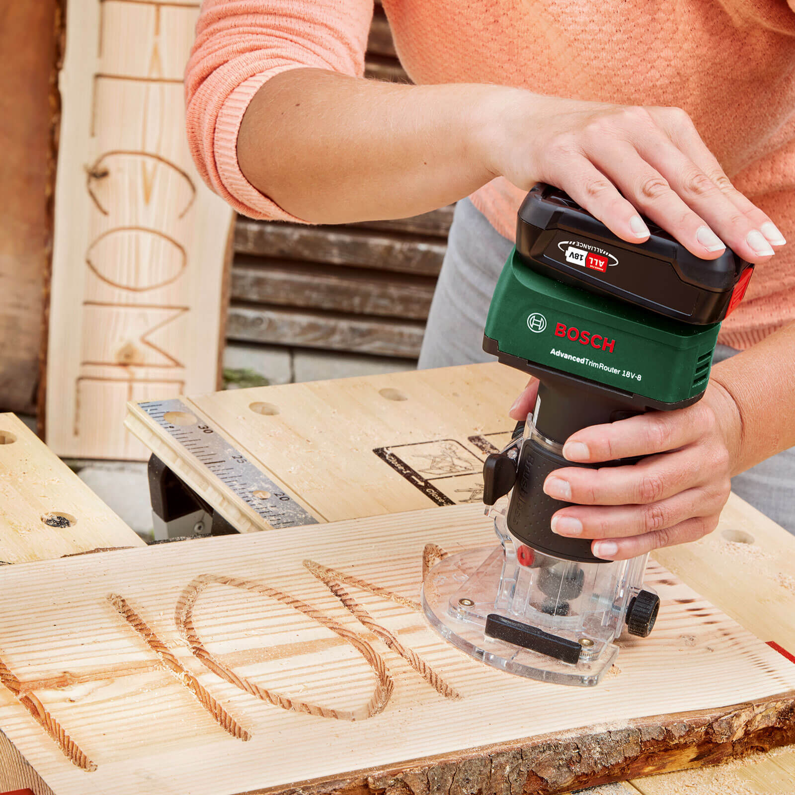 Bosch ADVANCEDTRIMROUTER 18V-8 P4A 18v Cordless Trim Router 1 x 1.5ah ...