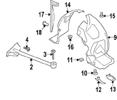 Porsche Cayman 14 - 16 OEM Fender Liner Splash Guard 98150450103 Front ...