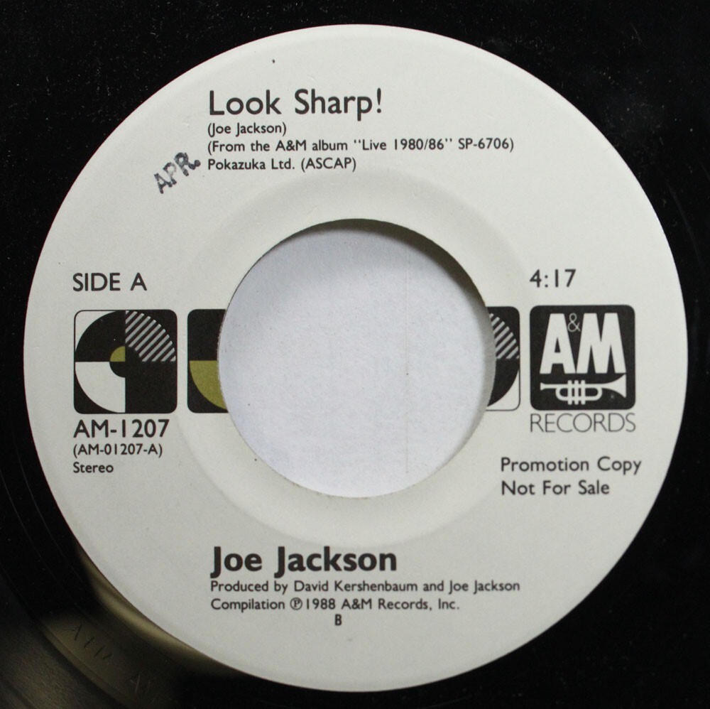 Rock Promo Nm! 45 Joe Jackson - Look Sharp! / Look Sharp! On A&M ...