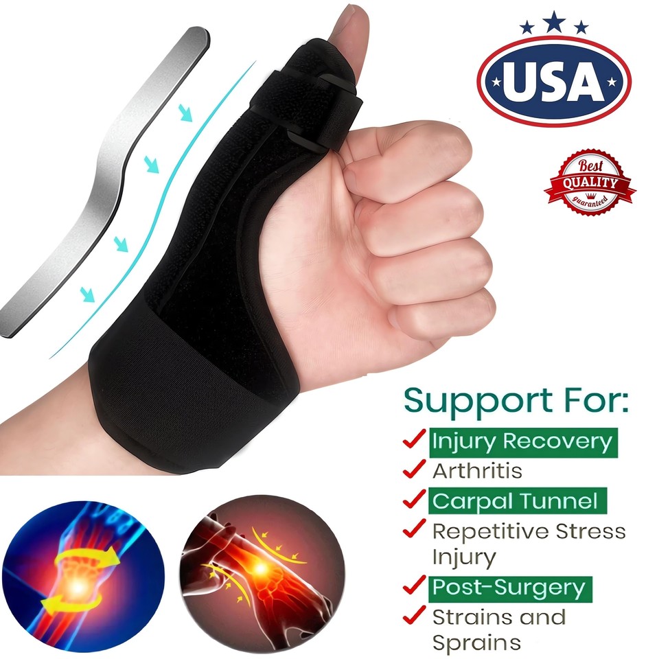 Sport Thumb Wrist Support Brace Carpal Tunnel Sprain Splint Arthritis ...