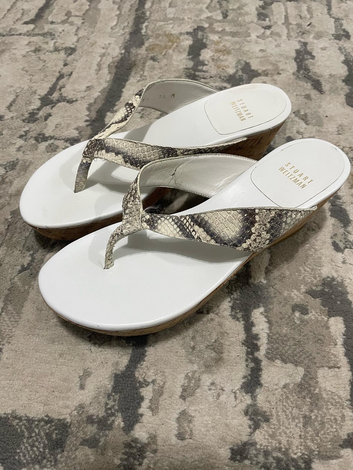 Stuart Weitzman Platform Wedge Sandals Flip Flop Slid… - Gem