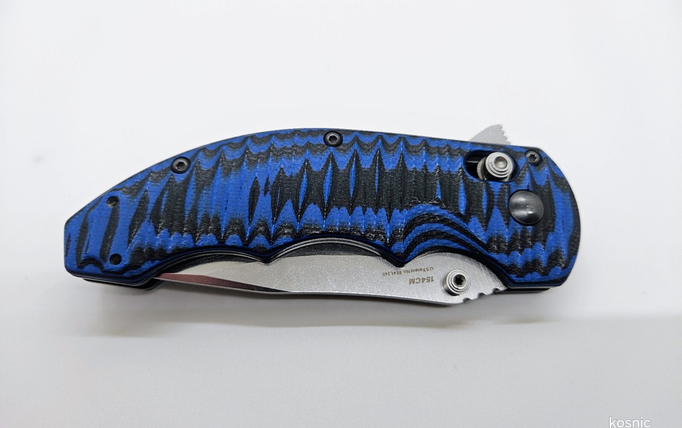 Benchmade 300S-1 Butch Ball AXIS Lock Flipper 154CM Combo Blade Blue ...