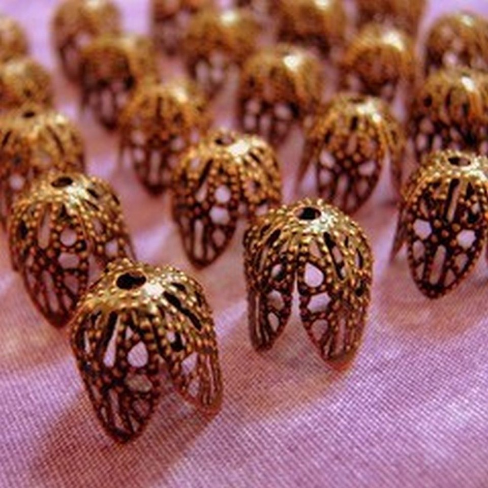 Antiqued Copper Filigree Bead Caps Vintage Bohemian Style 6mm - 42mm ...