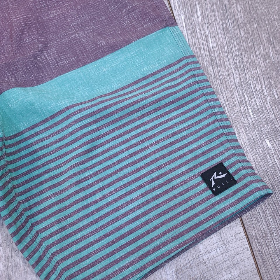Rusty Mens Board Shorts Size 30 Classic Bermuda Stripe Golf Swim Trunks ...