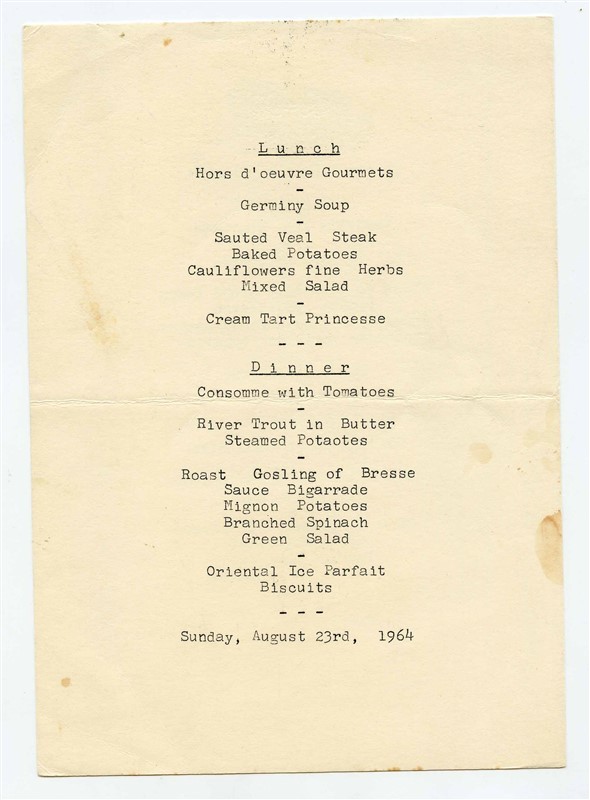 Hotel Montana Lucerne Lunch & Diner Menu Lucerne Switzerland 1964 | eBay