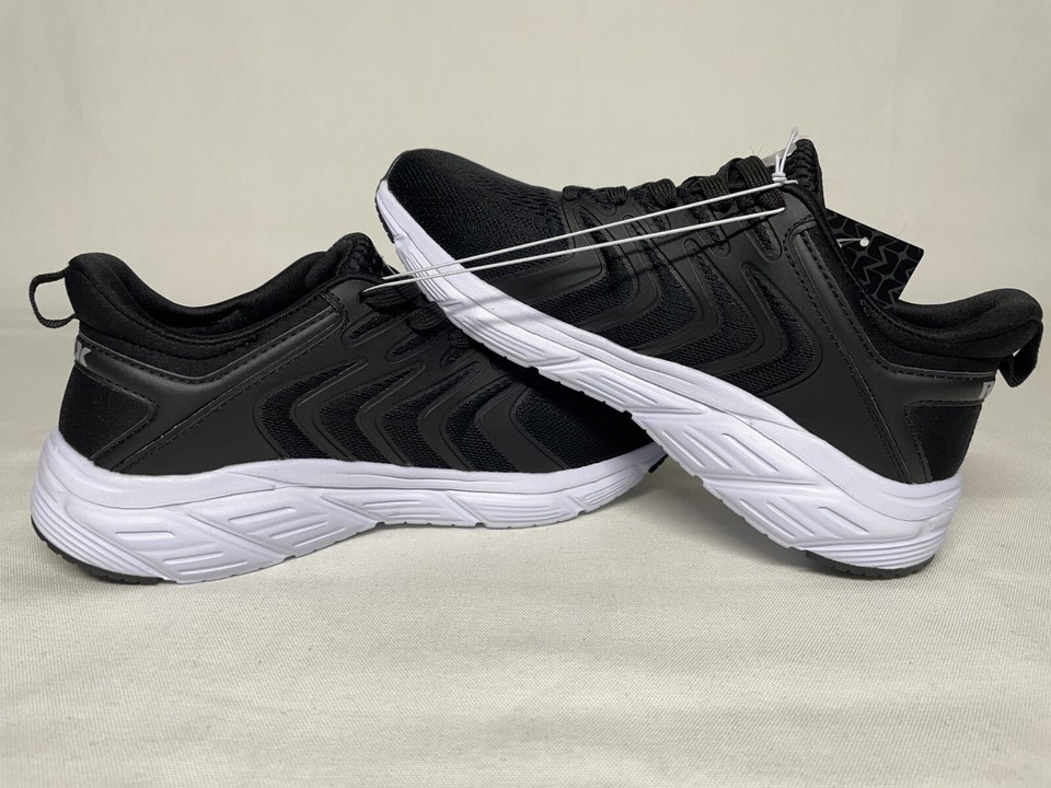 RBX Men's Active Lightweight Knit Lace Up Black Running Shoes, Size: 8 ...