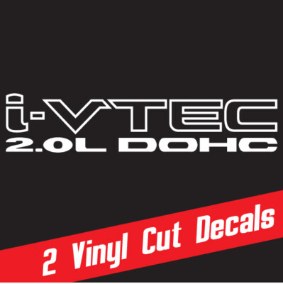 2.0 DOHC i-vtec 2X decal sticker vinyl *WHITE Honda Civic Acura | eBay
