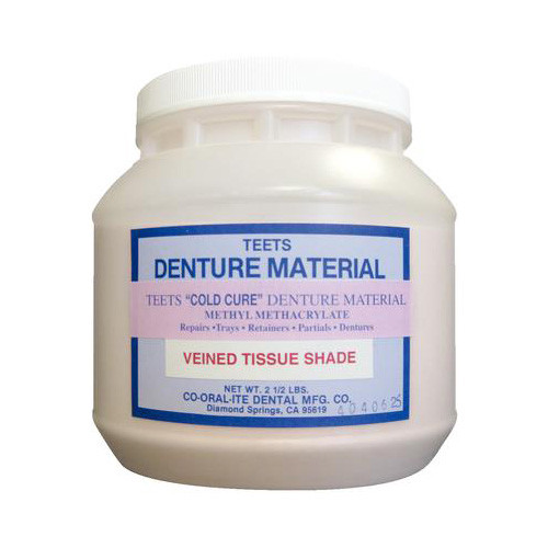 Teets Denture Material ColdCure Powder Veined Tissue Shade 2.5lb 8202 ...