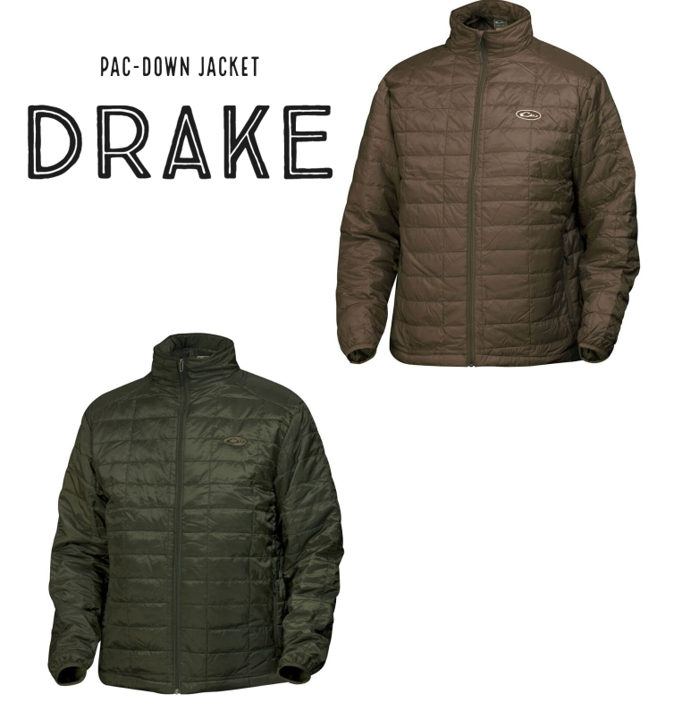 DRAKE Waterfowl DW1051 Men's Synthetic Pac-Down Jacket Olive Green ...