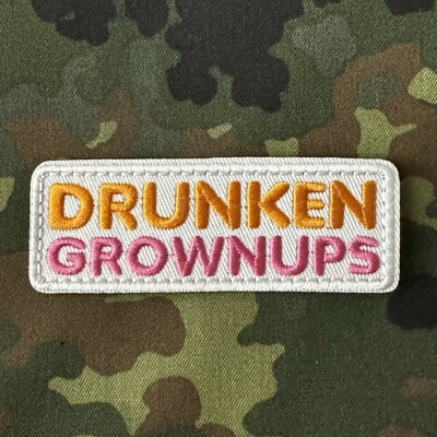 DRUNKEN DONUTS Embroidered MORALE Patch Hook/Loop FUNNY DUNKIN DONUTS ...