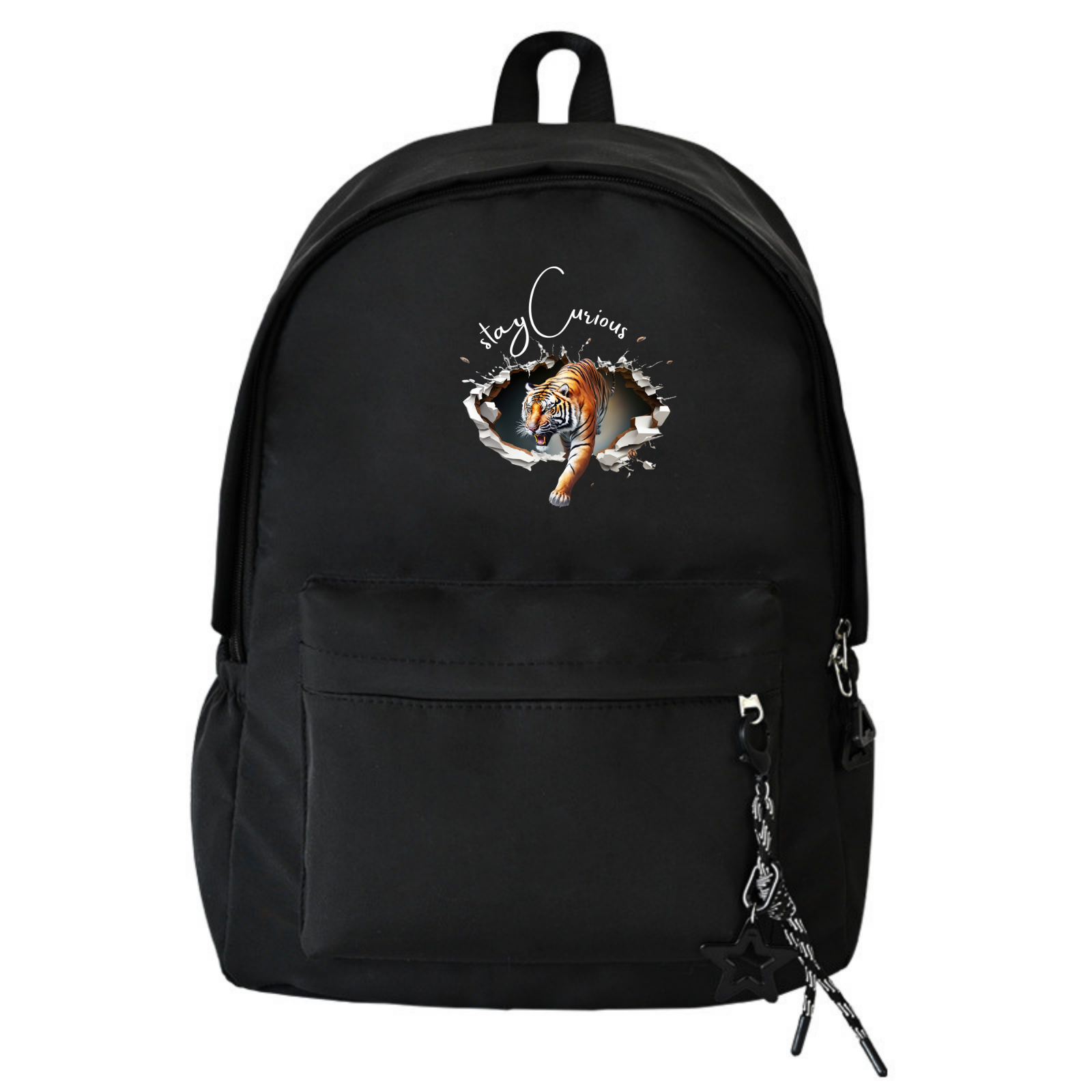 Back to School Fierce Tiger Backpack Students Book Bag Custom Backpack ...