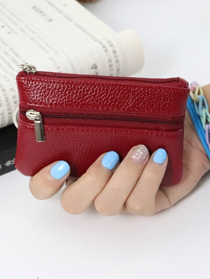 Women Key Ring Leather Mini Purse Coin Small Change Bag Card Wallet ...