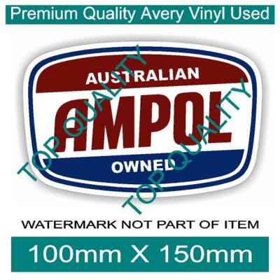 VINTAGE AMPOL GAS PUMP Decal Sticker Vintage Petrol Hot Rod Australiana ...