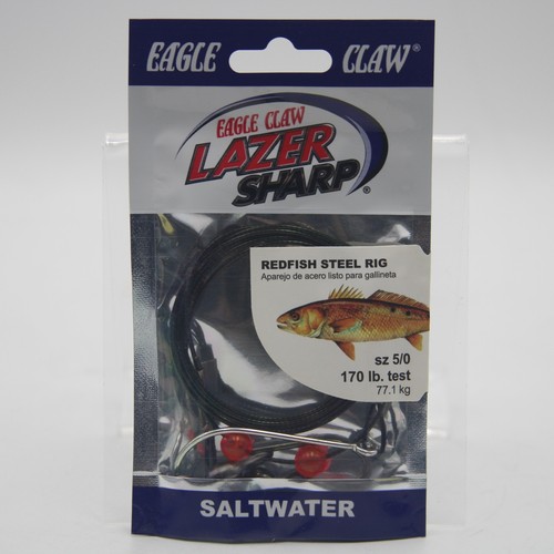 Eagle Claw Lazer Sharp Redfish Steel Rig LRRRS1 Saltwater 170lb Test Sz ...