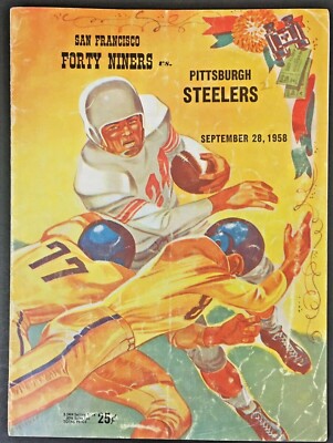 1958 NFL Football Program San Francisco 49ers v Pittsburgh Steelers ...