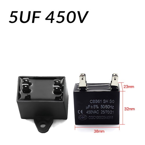 450VAC 1uF 1.2uF -12uF CBB61 Air Conditioning Motor Fan Start Run ...