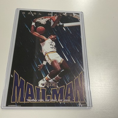 Vintage Karl Malone “The Mailman” Utah Jazz Costacos PROMO POSTER CARD ...