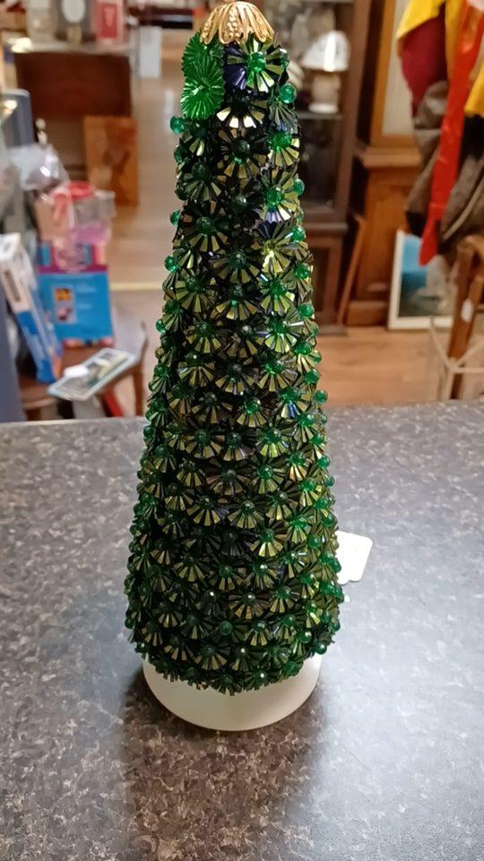 Vintage 10" MCM Kitsch Hand Made Rotating Musical Christmas Tree See ...