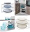 2 TIER CORNER PLATE RACK KITCHEN CORNER SHELVES STORAGE ORGANISER TIDY ...