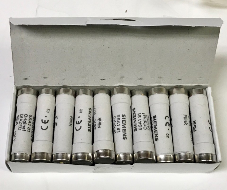 SIEMENS FLINK 5SA1 81 25 AMP 500V E16 DIAZED FUSE 25A | eBay