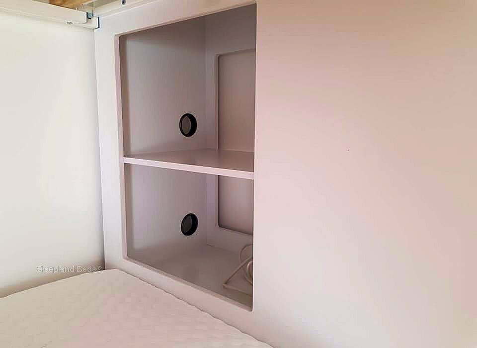 White Storage Bunk Bed - Single - Cupboards - Shelves - Drawers ...