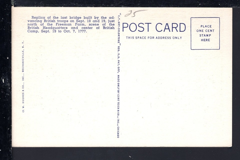 Postcard - New York - Bemis Heights - Saratoga Battlefield | eBay