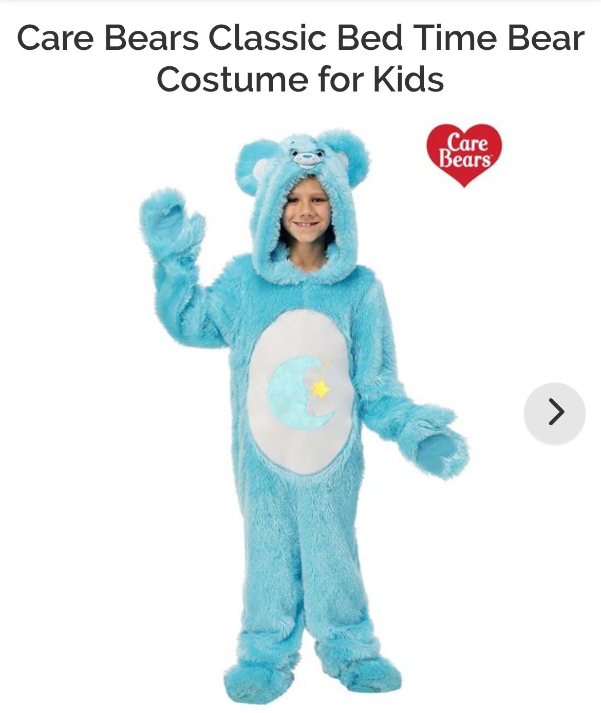 Care Bears Child Classic Bed Time Bear Costume - Gem