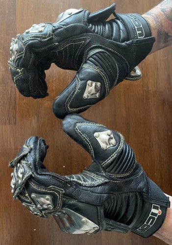 Icon Timax Titanium Protection Motorcycle Gloves Size XL Ti Max | eBay
