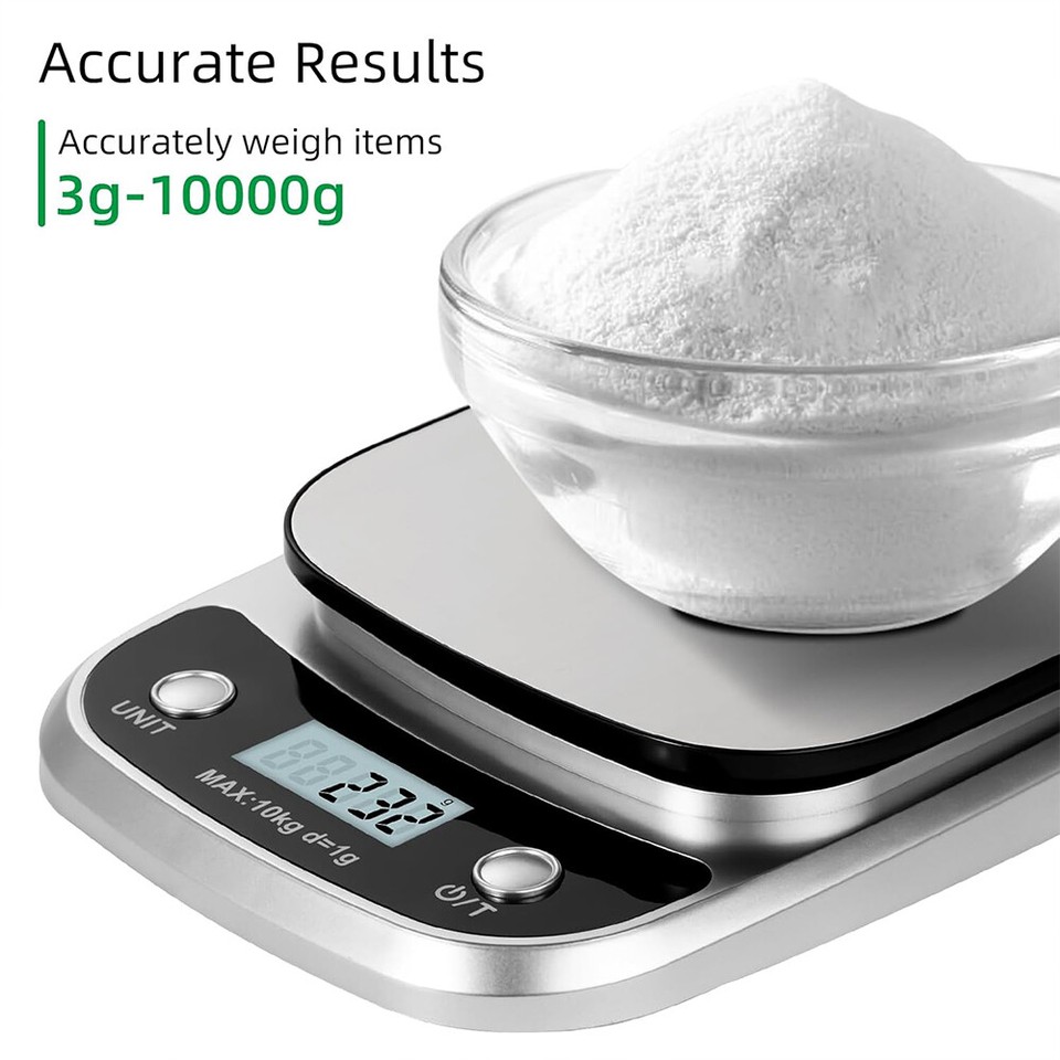 10KG Kitchen Scales Digital Electronic LCD Cooking Baking Food Weighing ...