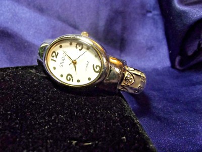 Woman's Studio Cuff Watch w/ Enameled & Crystal Band **Beautiful** B120 ...