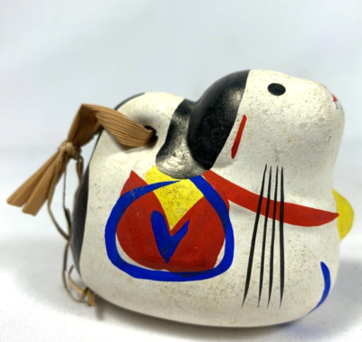 Japanese Clay Bell Dog Hariko Vintage Hand Painted Lucky Sound | eBay