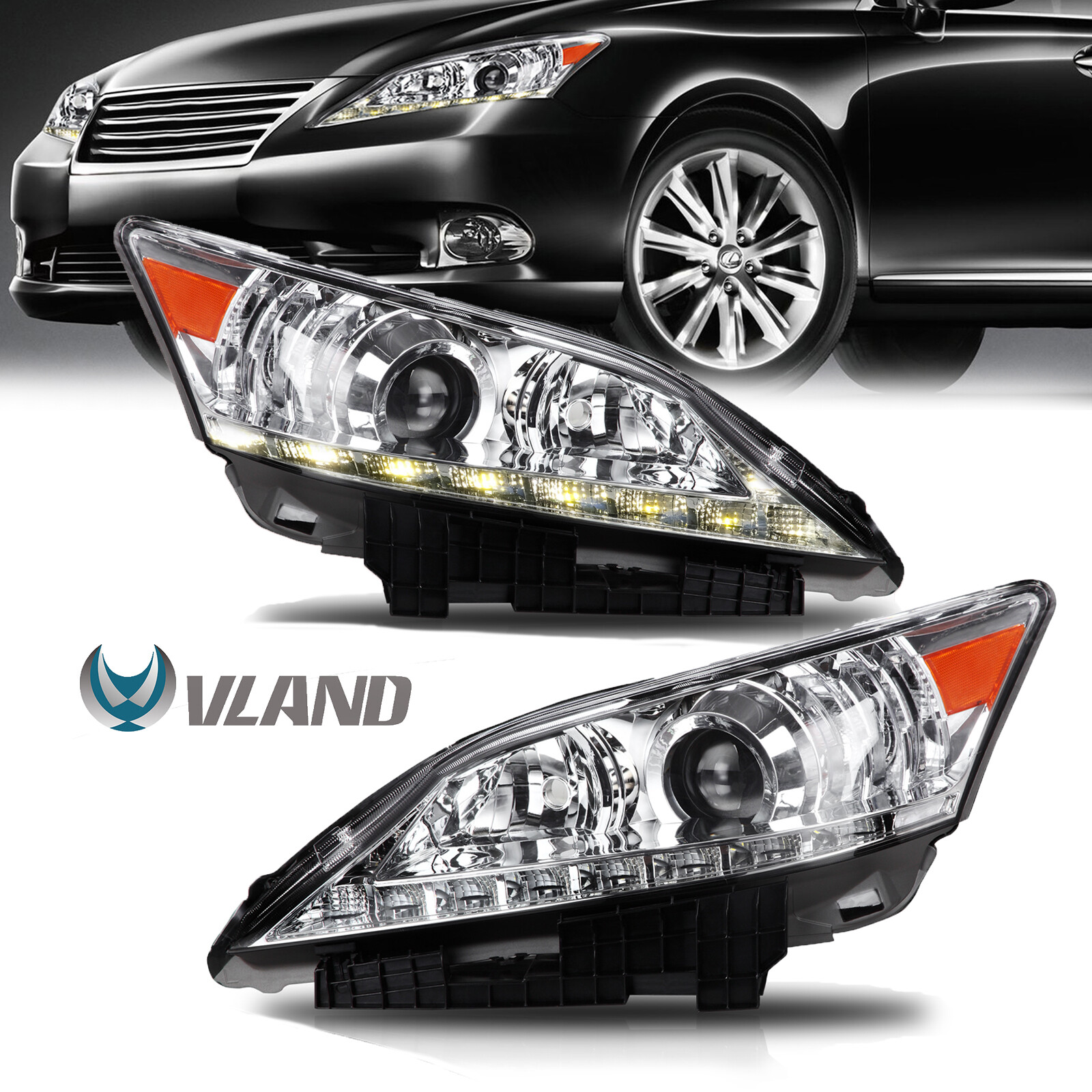 VLAND 2010-2012 Lexus ES350 Xenon AFS Headlights Assembly Front Lamps ...