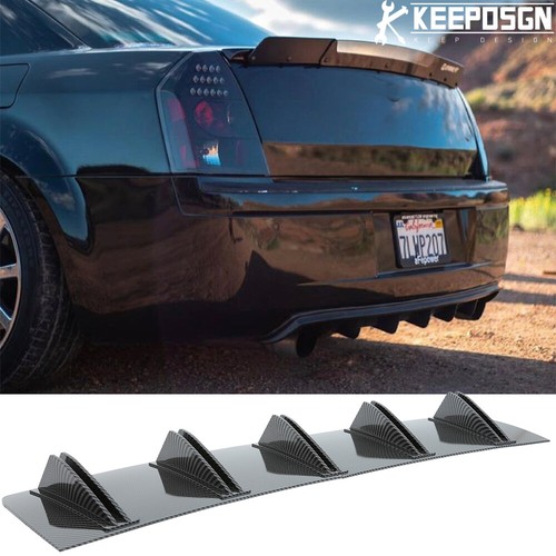 For Chrysler 300 SRT8 300C Carbon Fiber Rear Lip Bumper Diffuser 10 Fin ...