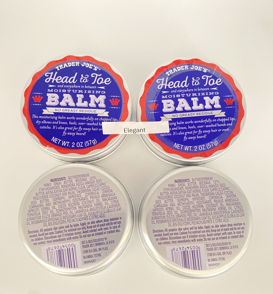 4 Packs Trader Joe's Head to Toe Moisturizing Balm Sealed No Greasy 4 ...