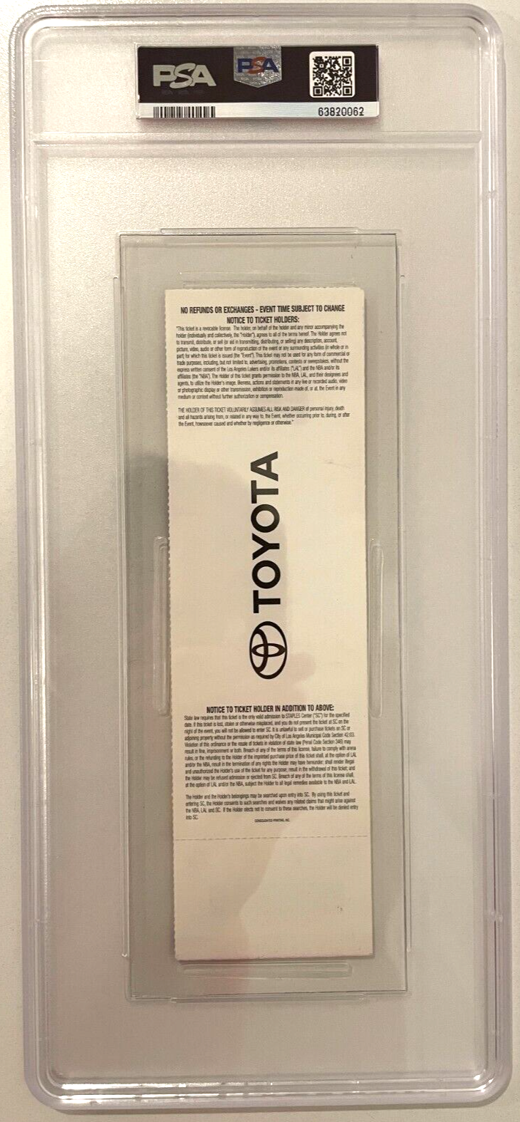 Kobe Bryant Final Game Ticket Stub Last Game 60 Points + 81 Point Game ...