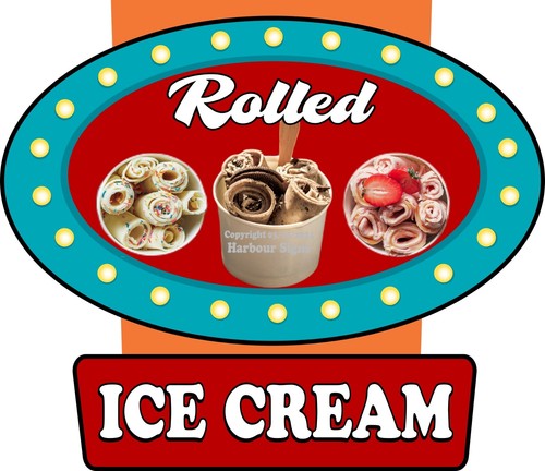 Ice Cream Rolled DECAL Concession Food Truck Vinyl Sticker icv | eBay