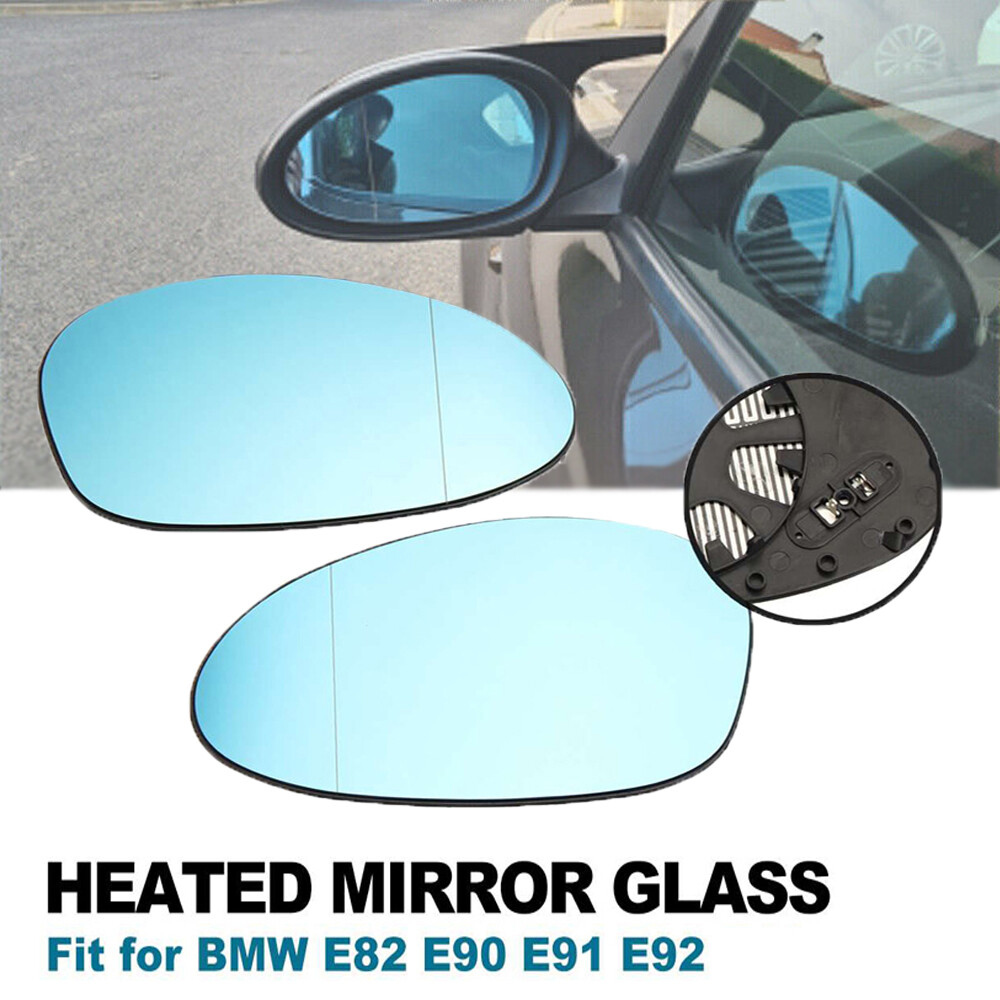 LH+RH Heated Wing Mirror Glass For BMW E90 E91 E92 E93 E81 E82 E87 E88 ...