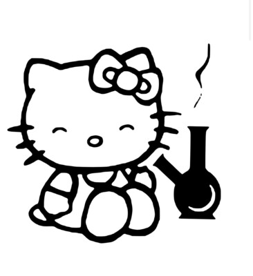 Decal Vinyl Truck Car Sticker - Hello Kitty Smoking Weed Pot Laptop ...