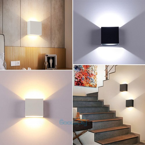 Modern LED Wall Lights Up Down Cube Sconce Lighting Fixture Lamp Indoor Decor | eBay