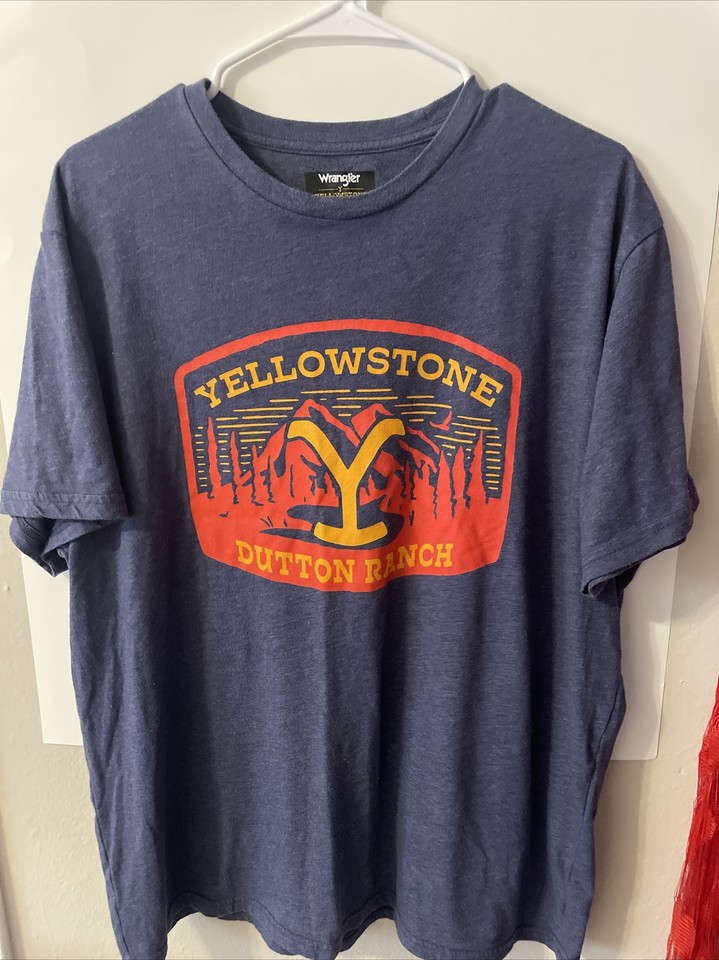 Yellowstone Dutton Ranch barn T Shirt/ Men’s (XL) Navy Blue WRANGLER TV ...